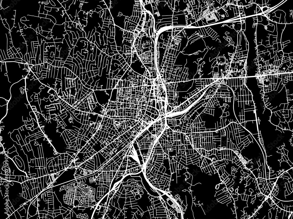 Vector road map of the city of Worcester Massachusetts in the United ...