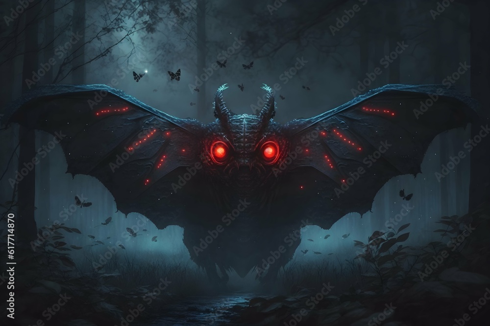 mothman prophecies alien being indrid cold glowing red eyes dark at ...