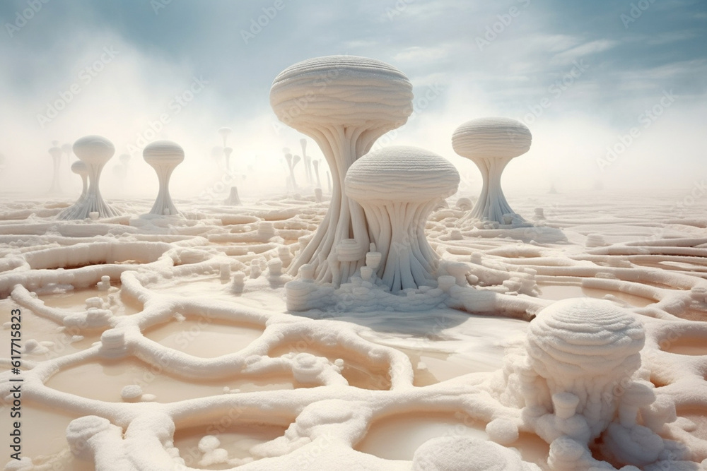 salt, alien landscape, created by a neural network, Generative AI ...