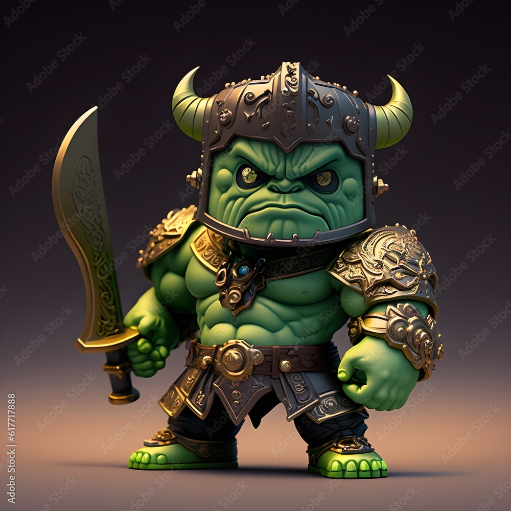 Funko Strong Hulk samurai anime Digital Art Cinematic 3D UltraHD ...