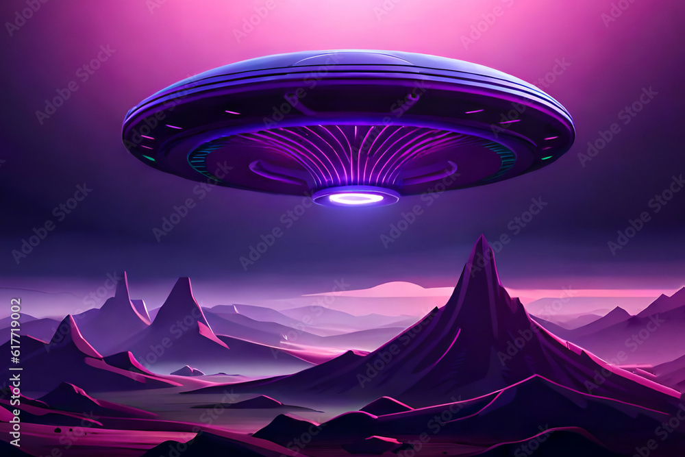 UFO flying saucer spaceship from outer space which is an extra ...