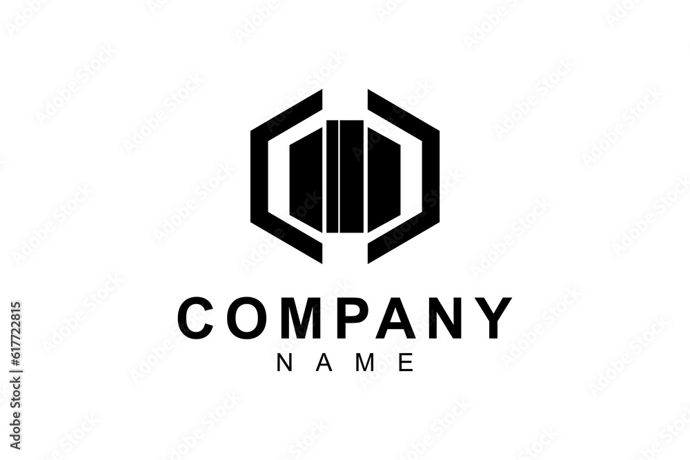 Initial Letter C City Construction with Diagram Chart Apartment Building logo design vector ...