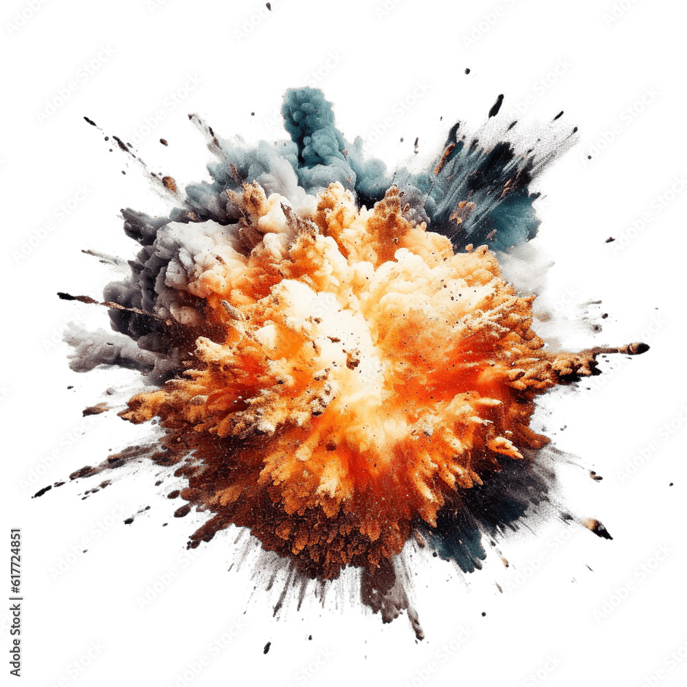 Explosion isolated on transparent background, Generative AI Stock-Illustration | Adobe Stock