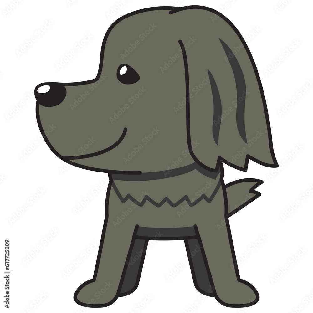 Cartoon cute black dog for design. Stock Illustration | Adobe Stock