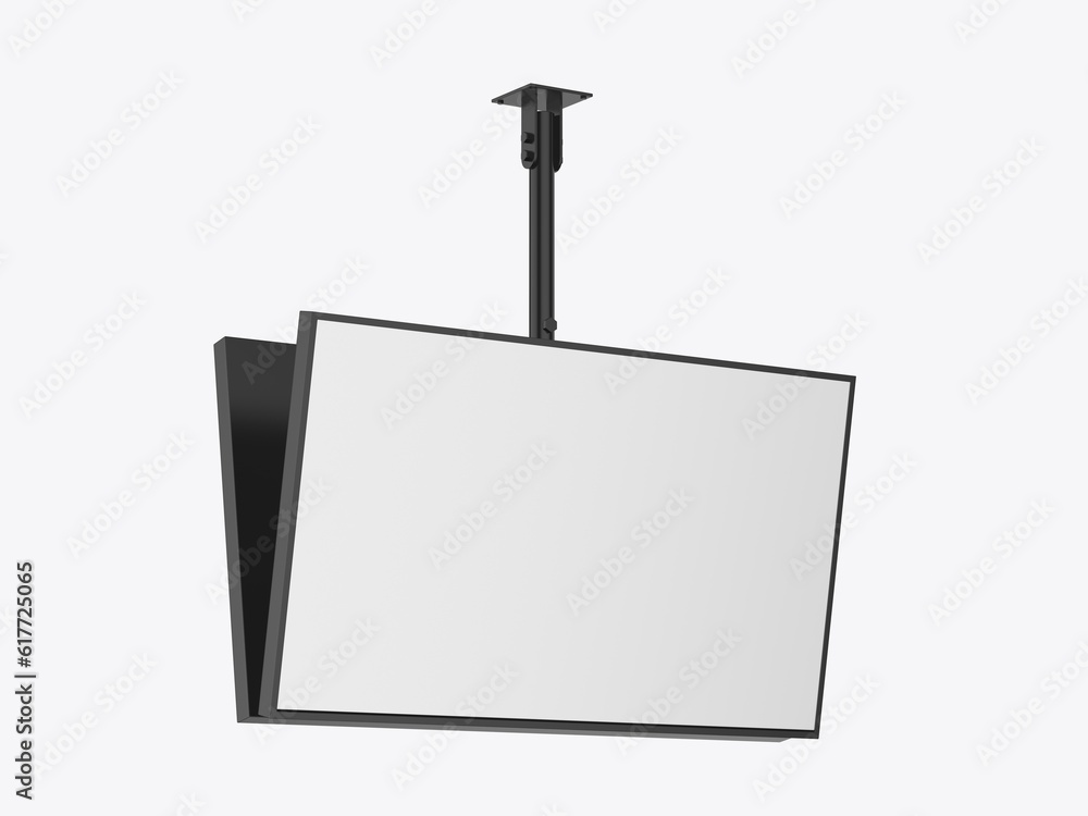 Outdoor digital ceiling mounted display screen blank template, 3d ...