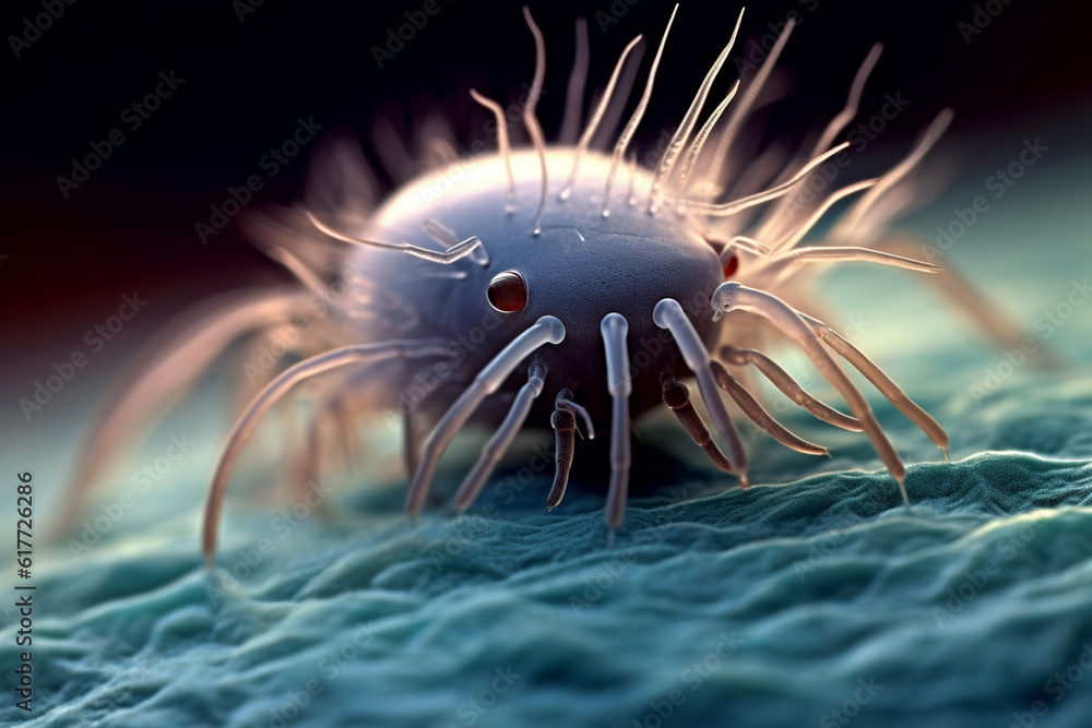 Dust mite, created by a neural network, Generative AI technology Stock ...