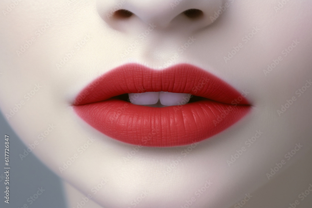 female lips, created by a neural network, Generative AI technology ...