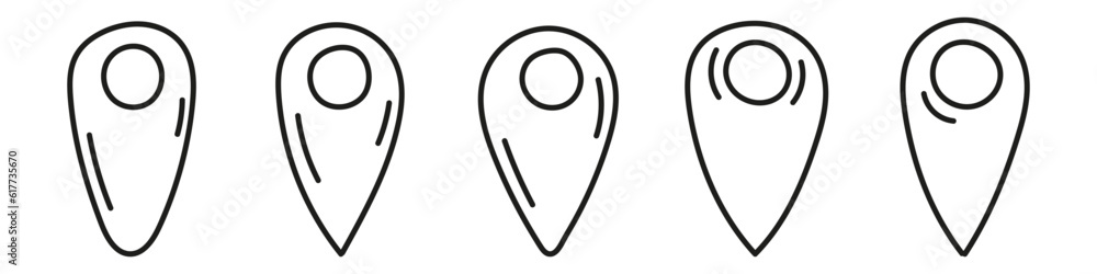 Doodle pin location icon. Hand drawn map pointer marker. Navigation ...