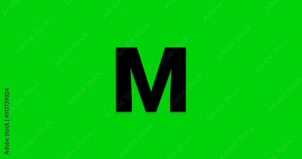 Vidéo Stock Alphabet Letters M Animation in black and white with ink ...