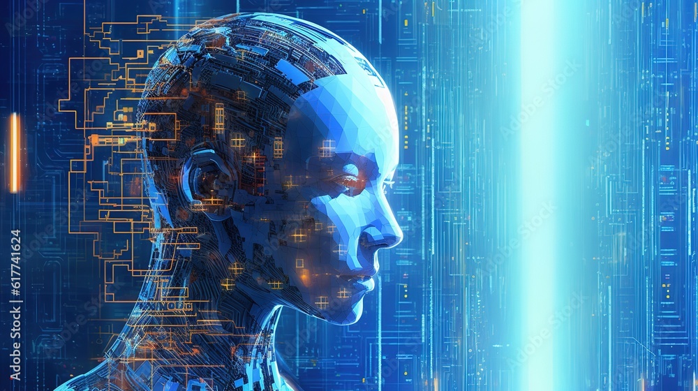 Abstract technology futuristic concept of digital ai future design on ...