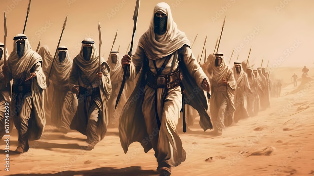 ancient arab background design, moments soldiers arabian before ...