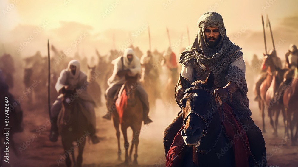 ancient arab background design, moments soldiers arabian before ...