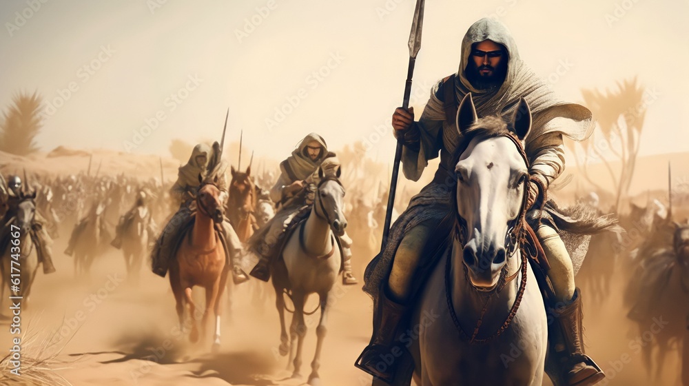 ancient arab background design, moments soldiers arabian before ...