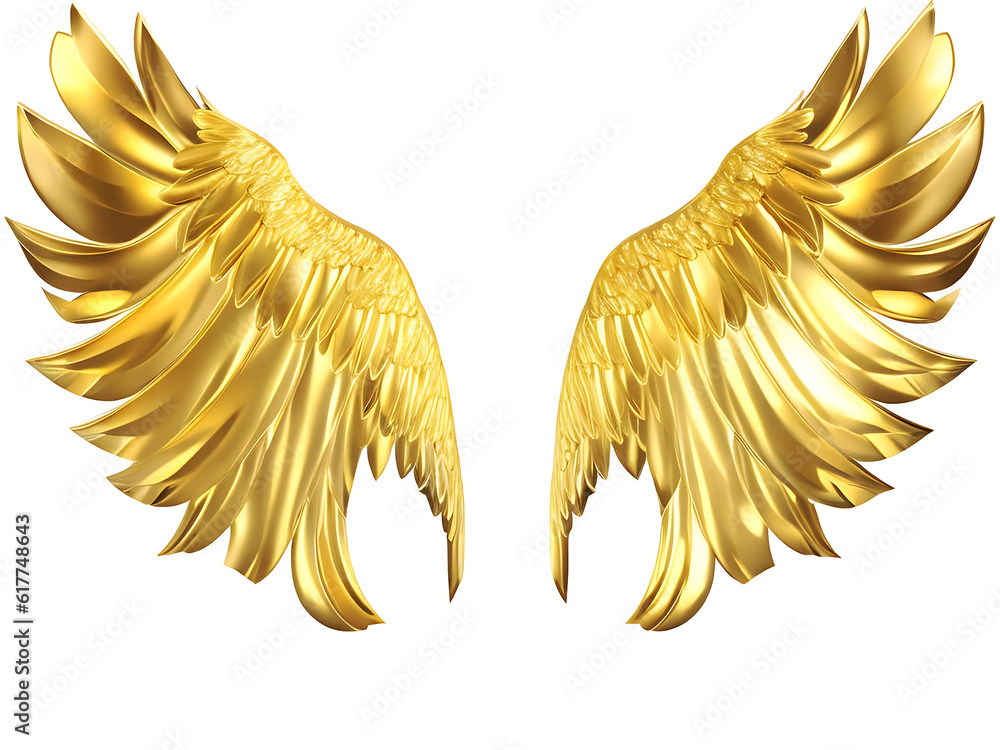 Wings collection. White and gold color variants. Vector illustration ...
