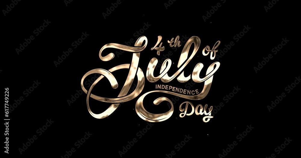 Happy Independence Day lettering text animation. Handwritten modern ...