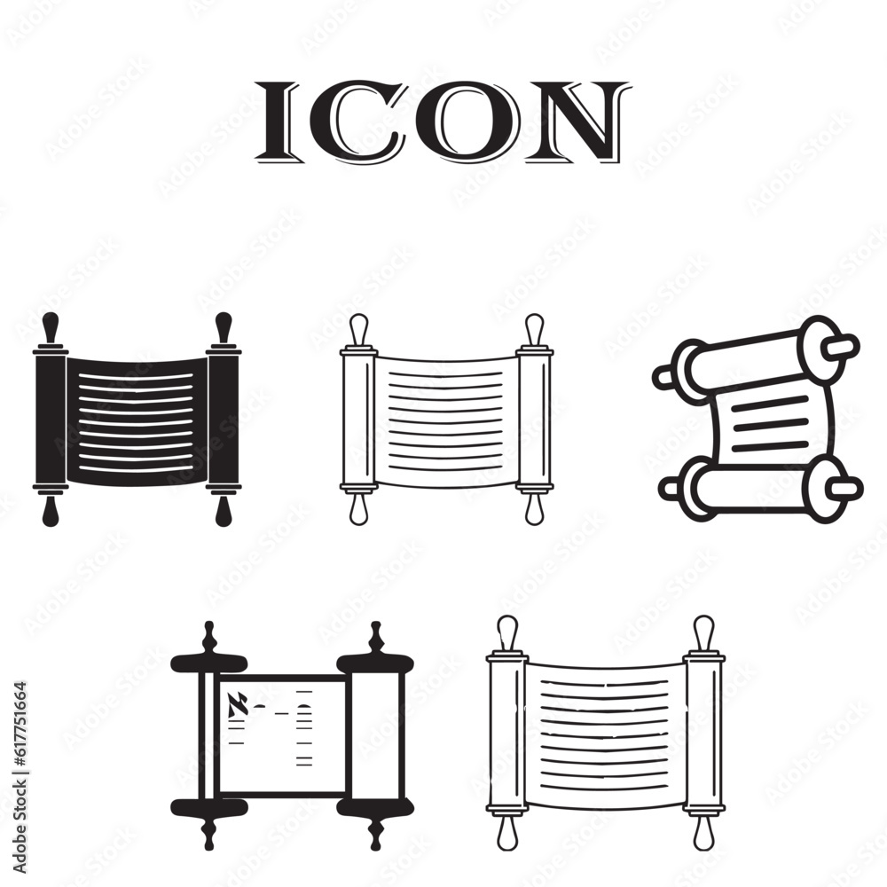 Vetor de old scrolls in different forms,Old jewish scroll. Traditional ...