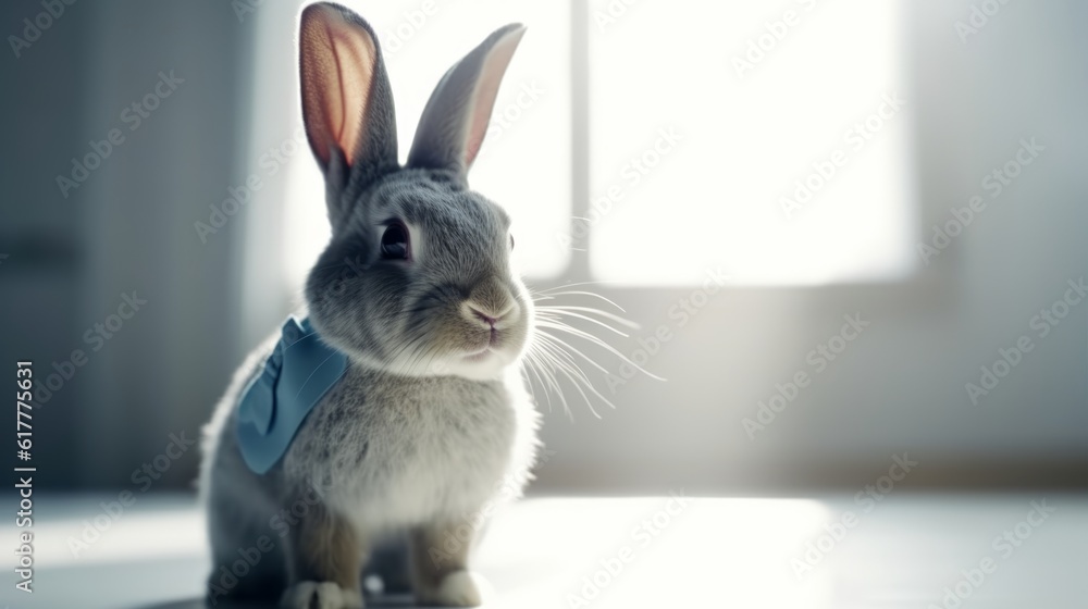 Masked Protector: Rabbit in a Hero's Outfit Safeguards the Meadow's ...