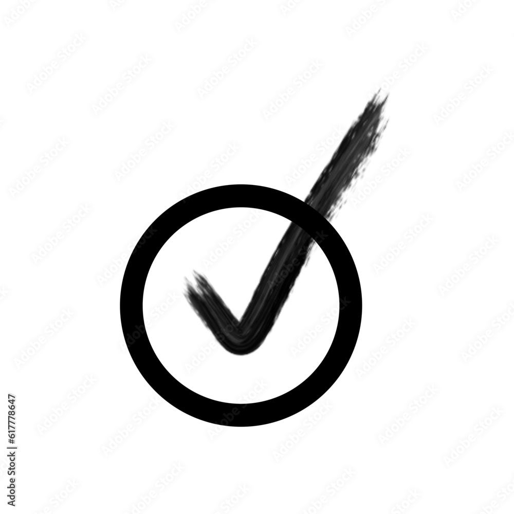 Hand drawn check signs. Doodle v mark for list items, checkbox chalk ...