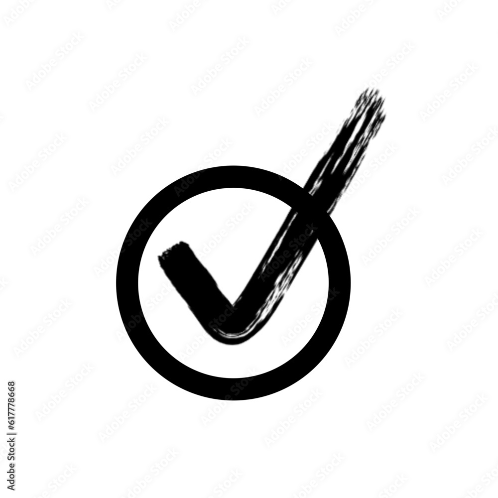 Hand drawn check signs. Doodle v mark for list items, checkbox chalk ...