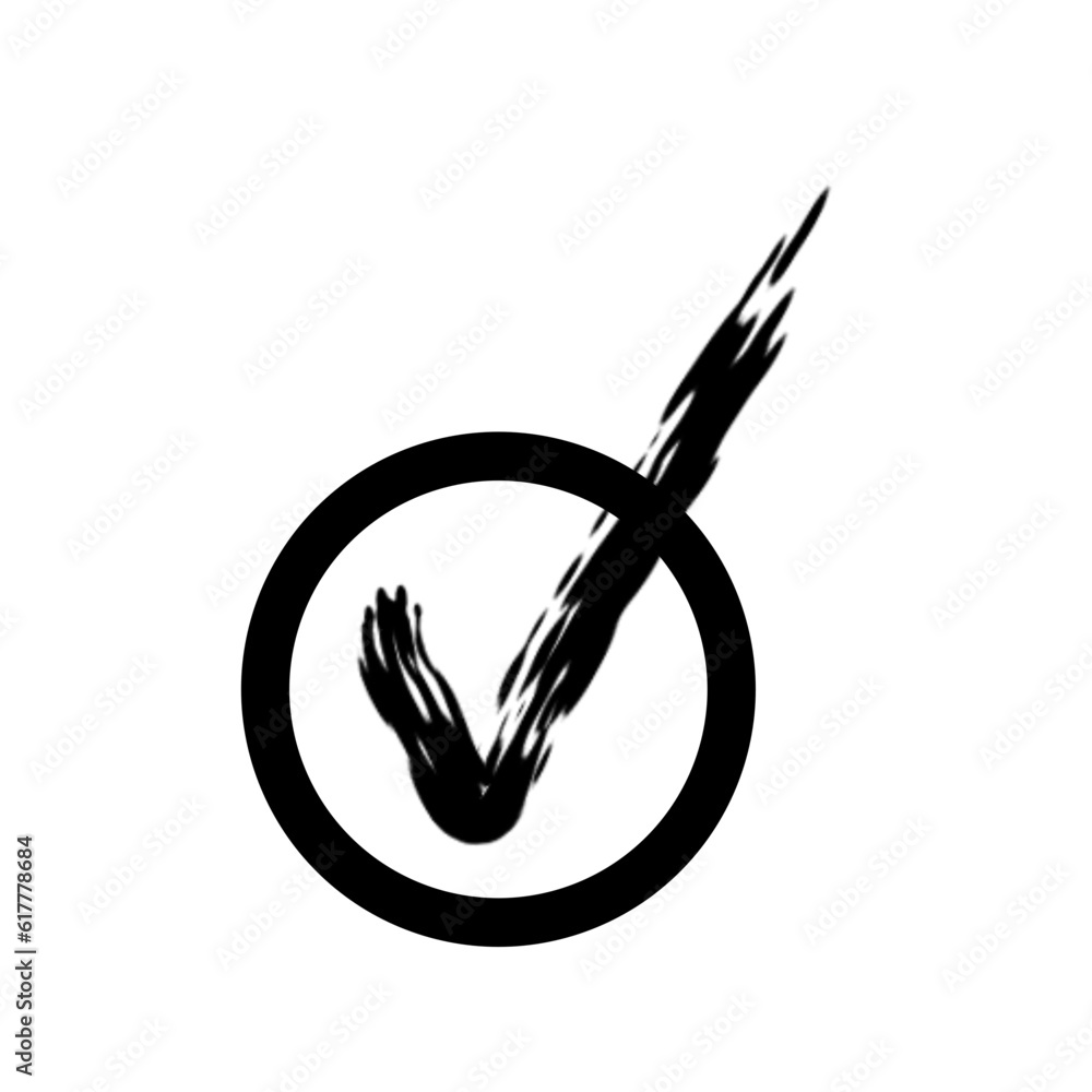 Hand drawn check signs. Doodle v mark for list items, checkbox chalk ...
