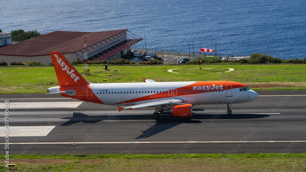 Funchal, Madeira - June 24, 2023: EasyJet Airbus A320 (G-EZWD) Takeoff ...