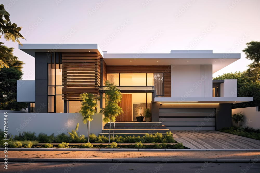 Modern and contemporary home exterior design Stock Photo | Adobe Stock