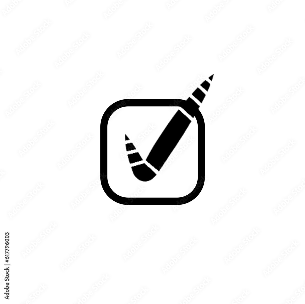 check mark icons tick, squares with rounded corners flat design ...