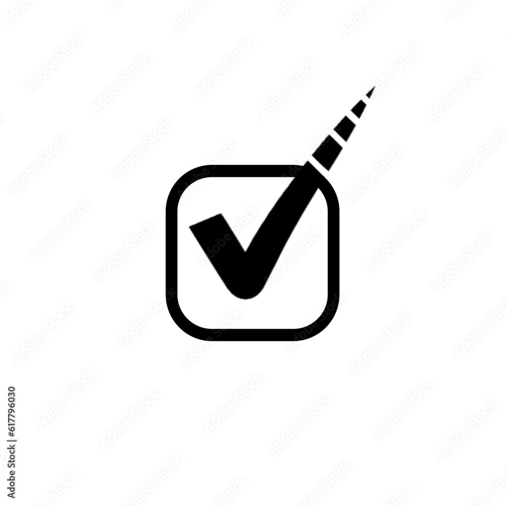 check mark icons tick, squares with rounded corners flat design ...