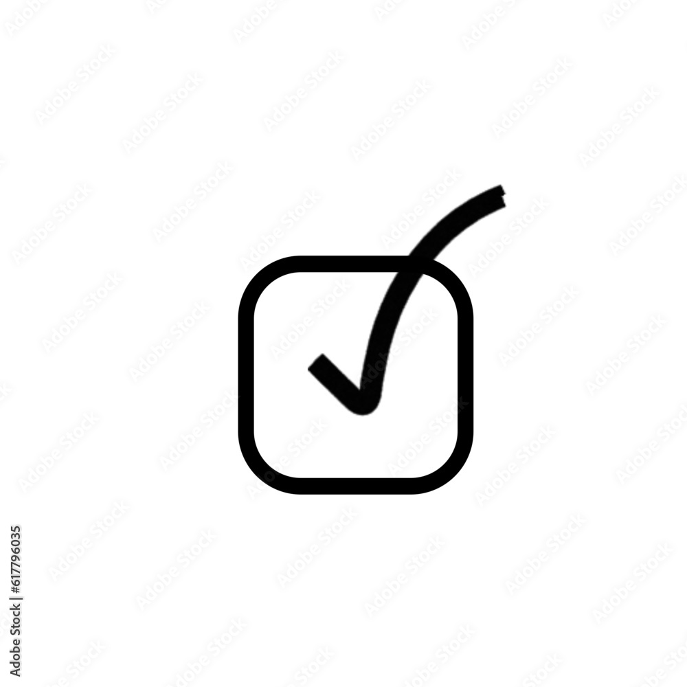 check mark icons tick, squares with rounded corners flat design ...