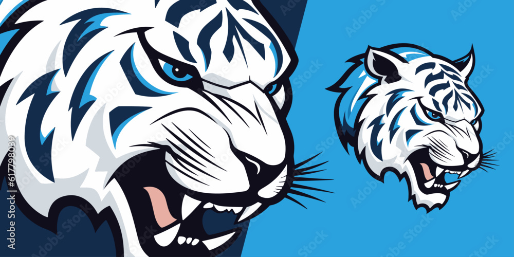 Aggressive White Tiger Logo: Captivating Vector Graphic for Dominant ...