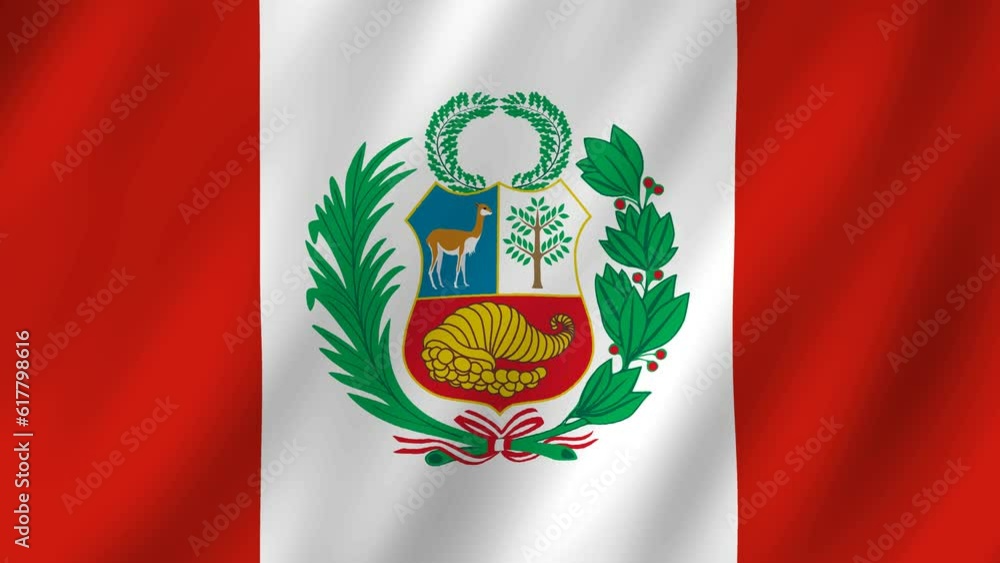 Flag of the Peru waving animation. looping National Peru flag animation ...
