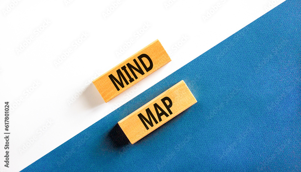 Mind map symbol. Concept words Mind map on wooden blocks on a beautiful ...