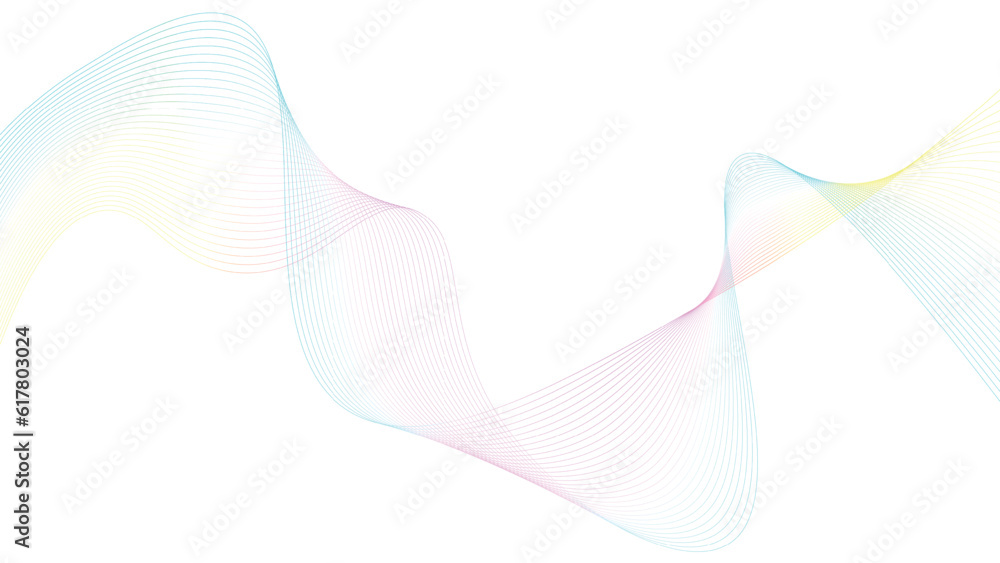 abstract colorful flowing wave lines isolated on white background ...