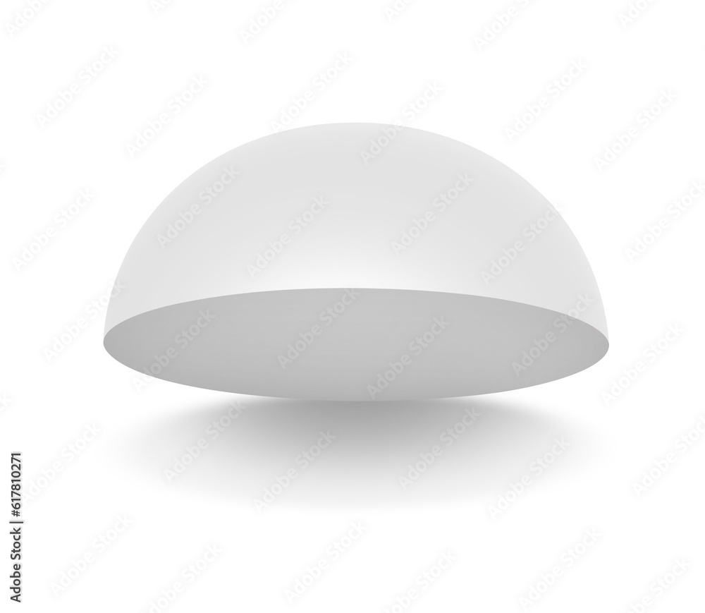 White Semi Sphere Mockup. transparent background Stock Illustration ...