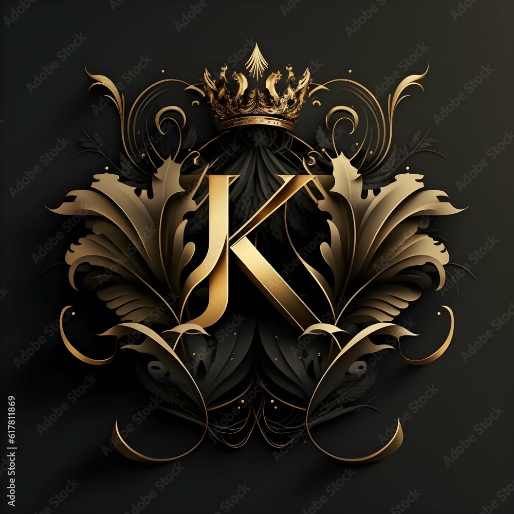 capital K with a crown on it bold striking black and gold colour scheme ...