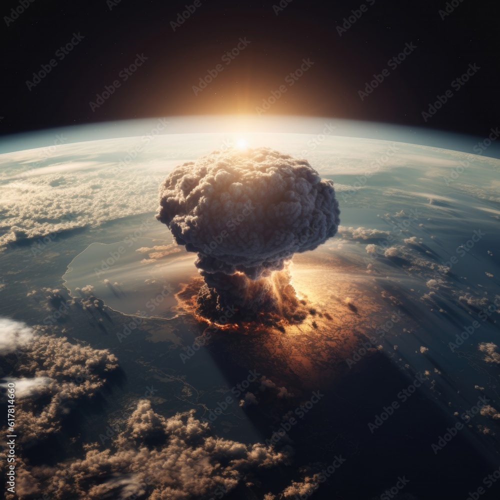 INCREDIBLE WORLD NUCLEAR ARMAGEDDON FROM SPACE, Atomic explosion, Wallpaper, Poster. Atomic or ...