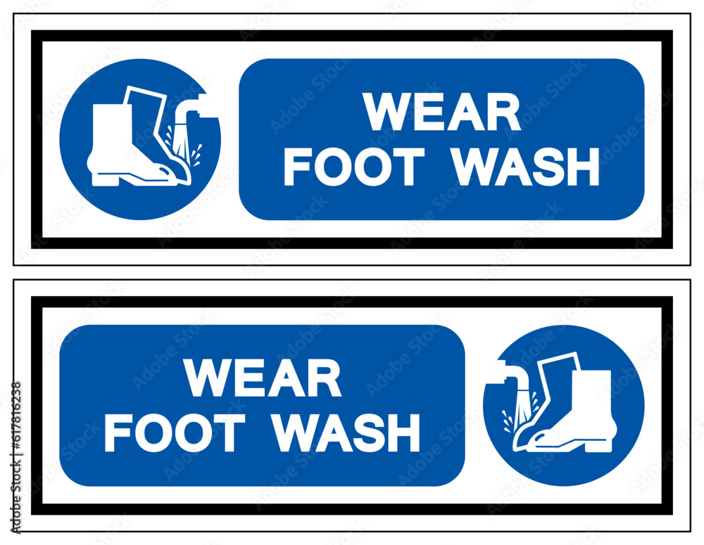 Wear Foot Wash Symbol Sign ,Vector Illustration, Isolate On White ...