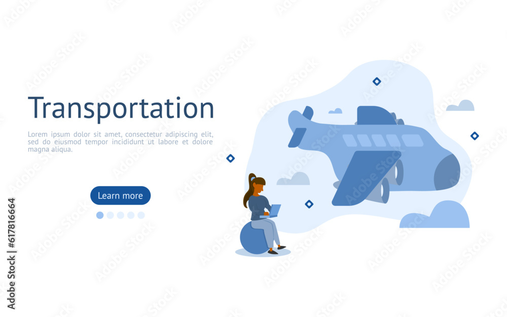 transportation illustration set. characters look to transport large ...