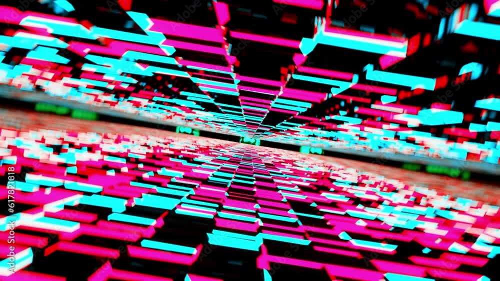 Vj Loop Abstract Sci Fi Neon Light Pink And Blue Background Animation Neon Glow Run On