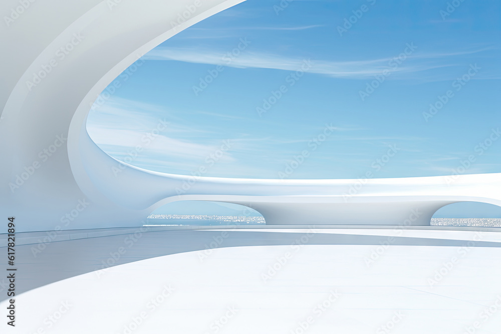 White minimal architecture building background empty wide space for ...