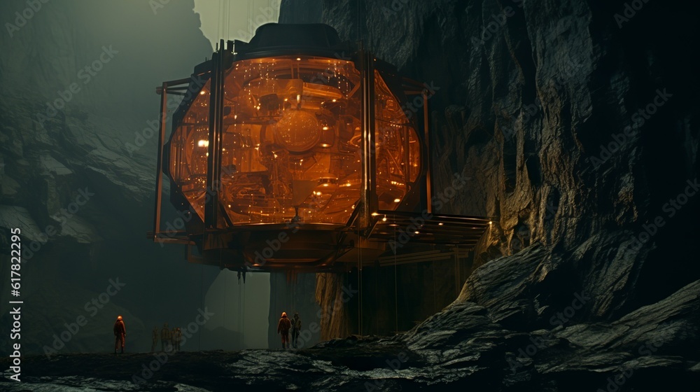 Dark sci-fi futuristic city in an alien world with noir environment ...