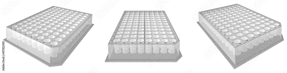Well plate over a transparent background. 3D render. Stock Illustration ...