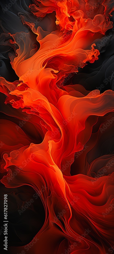 compose closeup red flowing liquid amazing fire grey orange dynamic ...