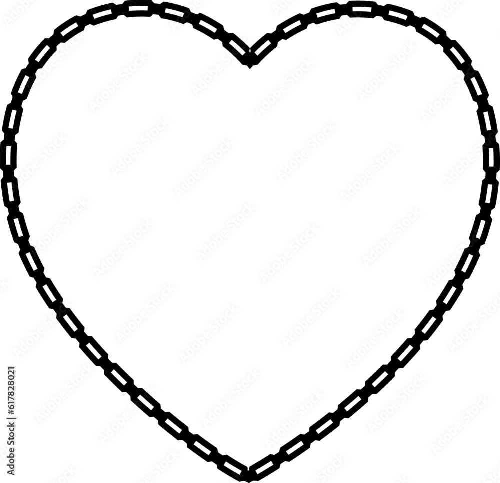 Heart shape Chain round frame Chain let design texture decorative ...