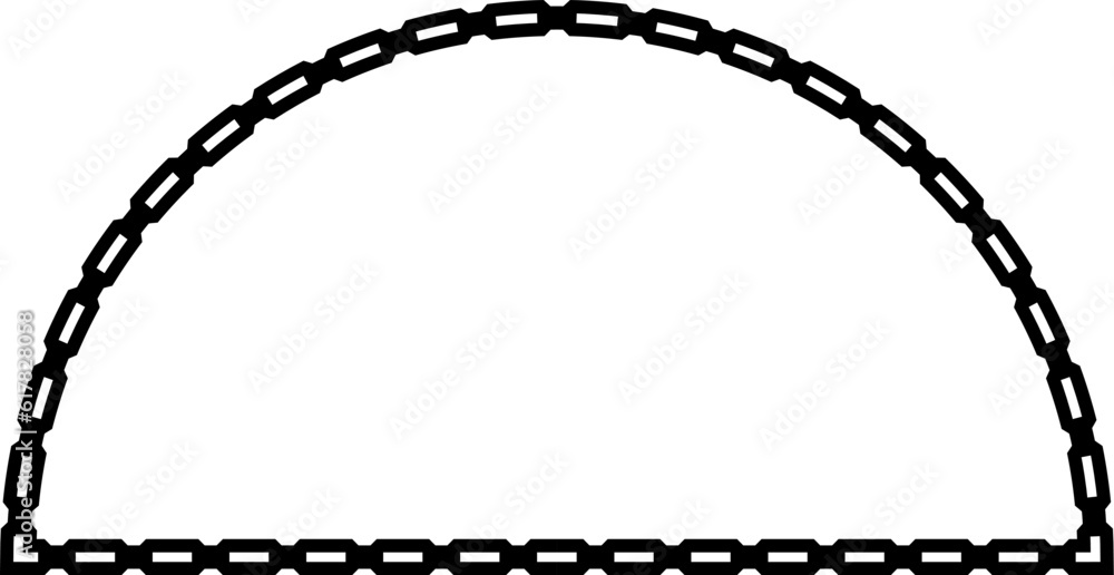 Semicircle shape Chain round frame Chain let design texture decorative ...