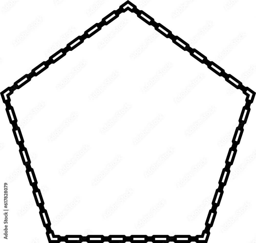 Pentagon shape Chain round frame Chain let design texture decorative ...