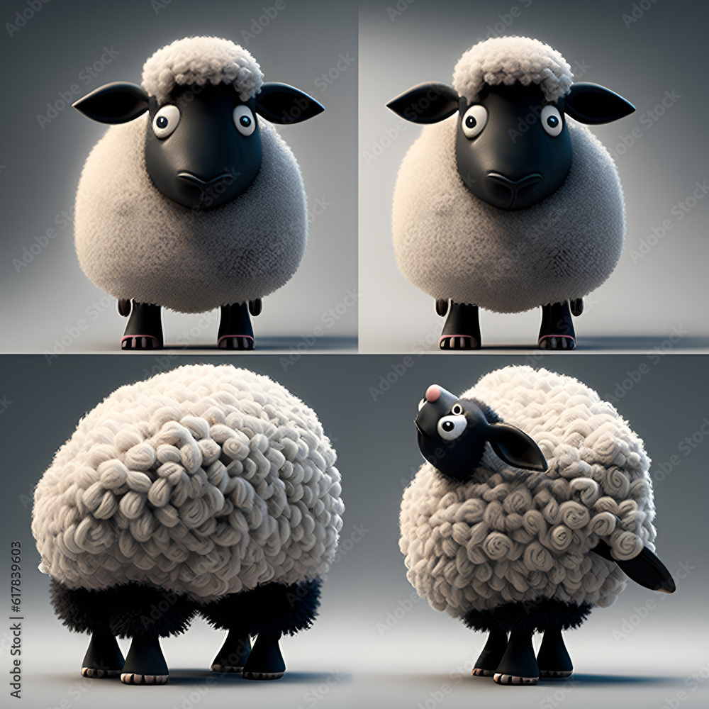 **design a character that is anthropomorphic sweet and sensual sheep ...