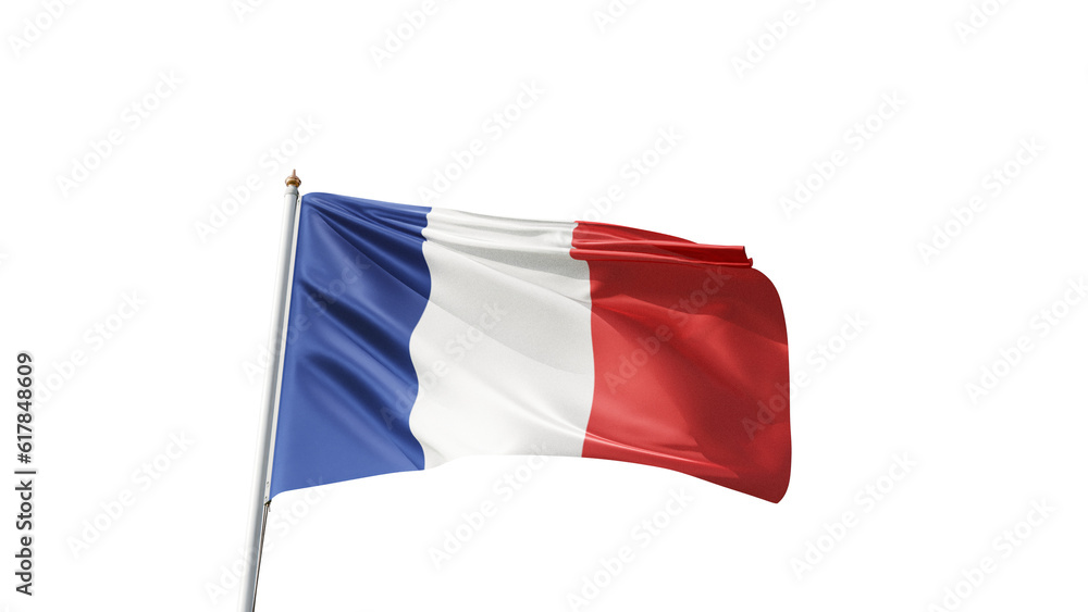 French flag on transparent background, france, europe, blue, white, red ...