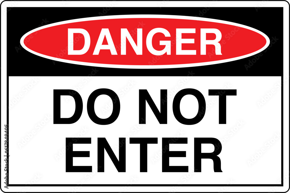 OSHA Safety Signs Marking Label Standards Danger DO NOT ENTER vector de ...
