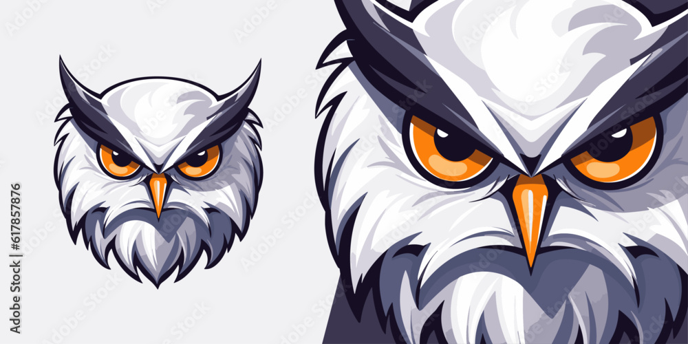 Powerful Owl Logo: Intriguing Mascot Illustration for Sport & E-Sport ...